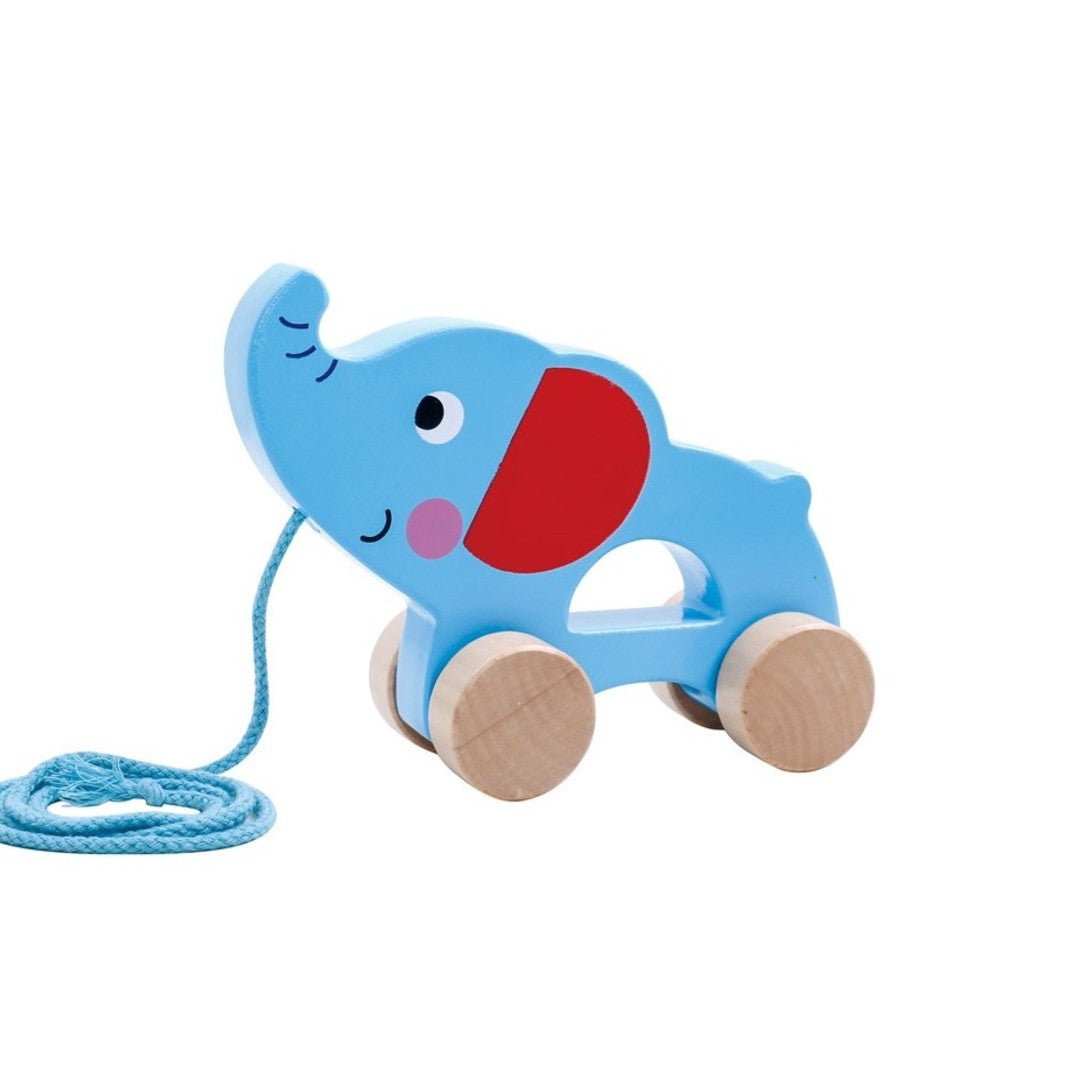 Drveni slonić s vezicom za povlačenje – INC